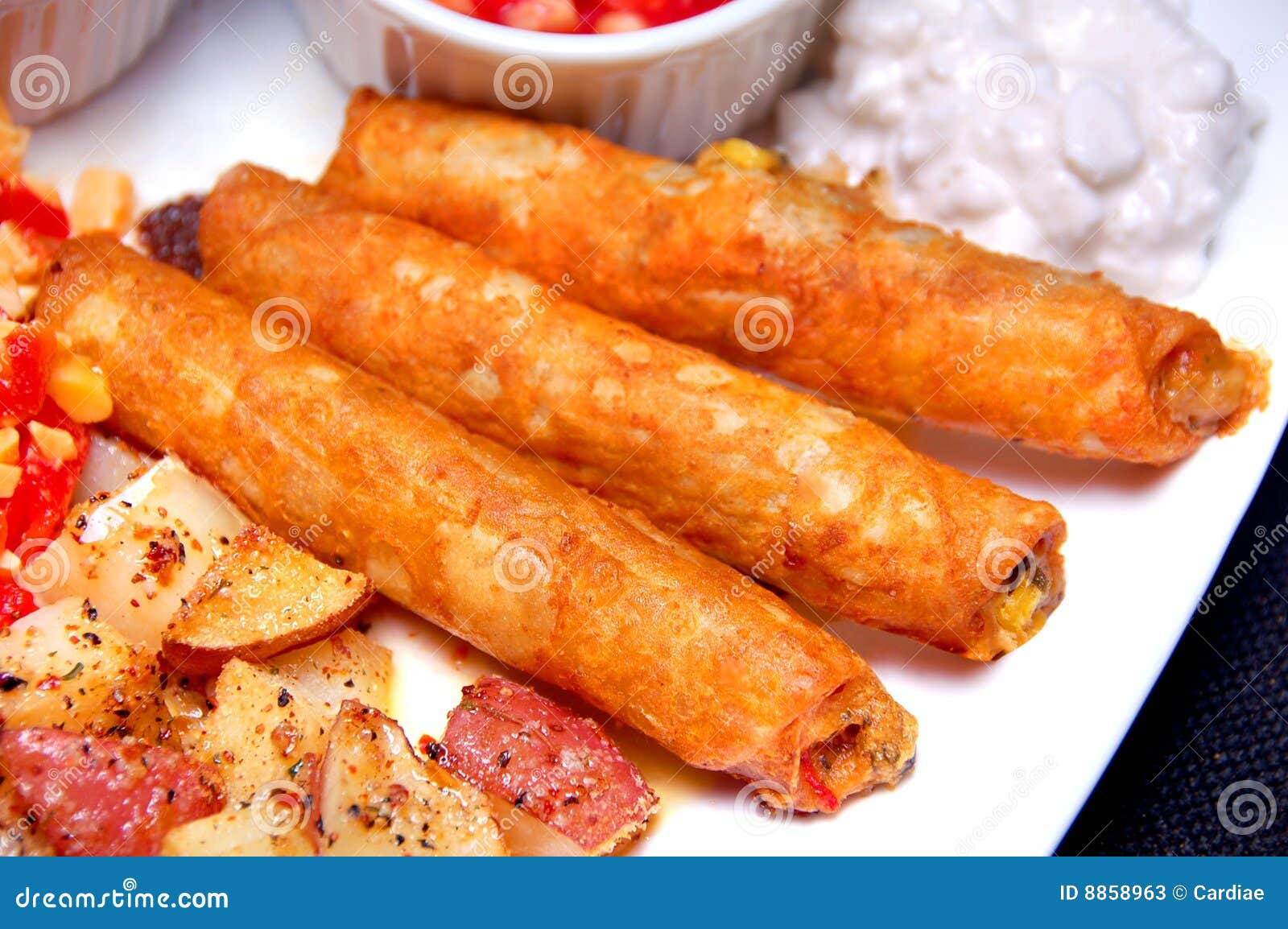 Mexican meat rolls stock image. Image of dining, buffet - 8858963