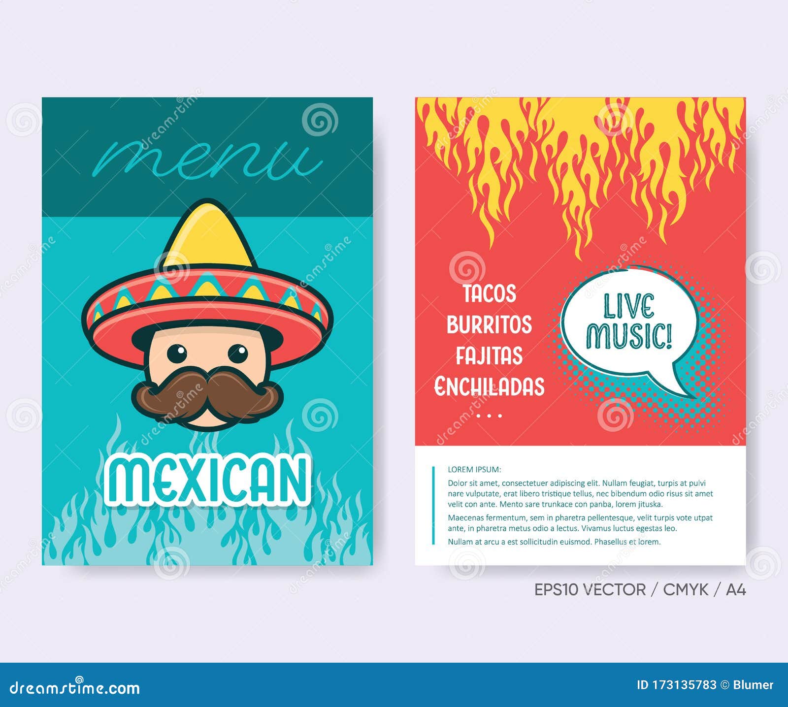 Mexican Menu Template Creative Vector Brochure Set Stock Vector ...