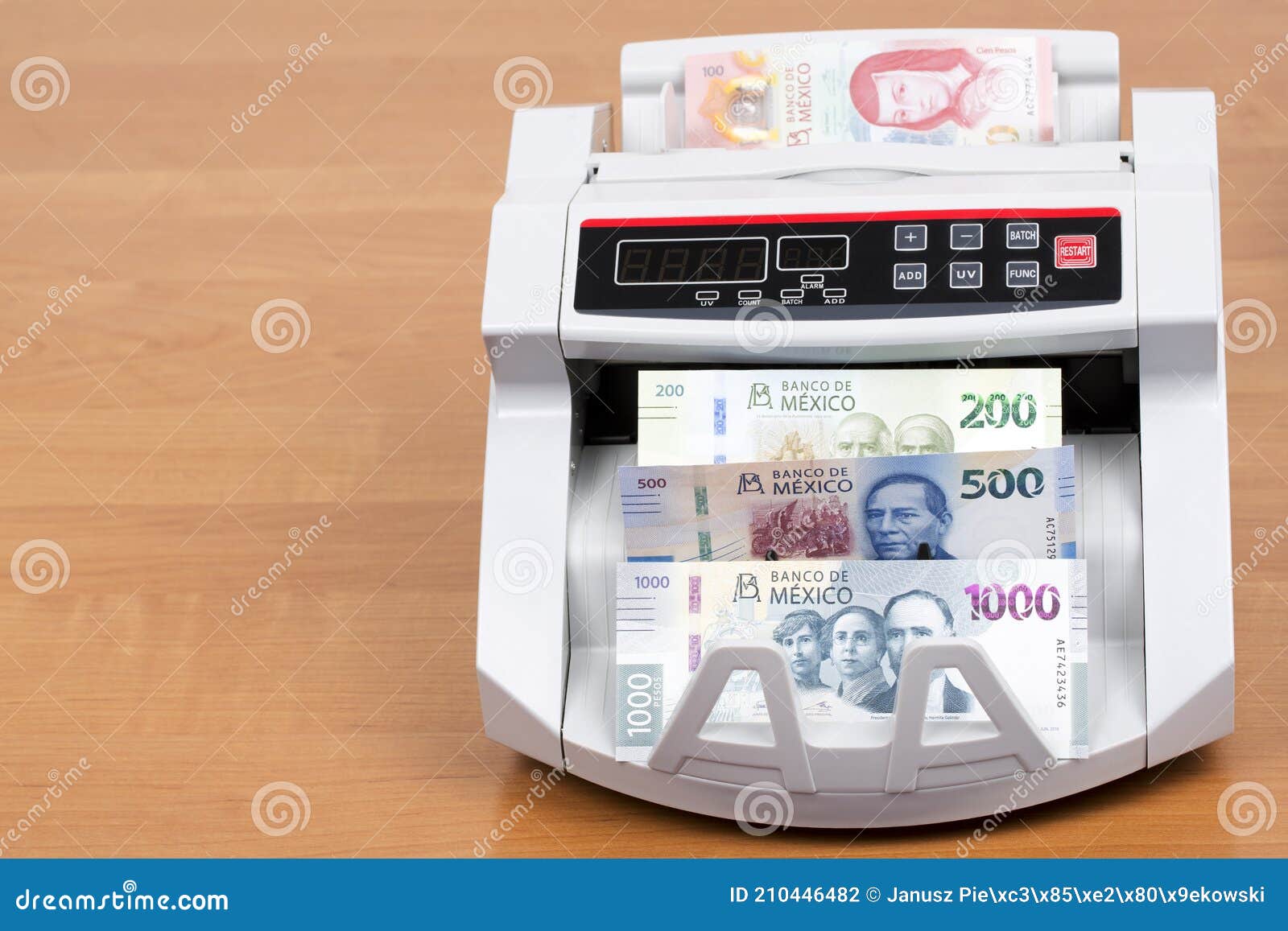 Mexican Money in the Counting Machine Stock Photo - Image of technology ...