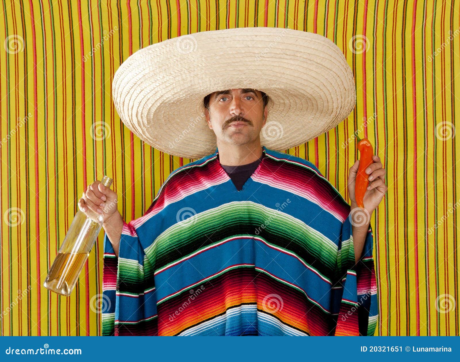 Mexican Mustache Chili Drunk Tequila Sombrero Man Stock Image - Image ...