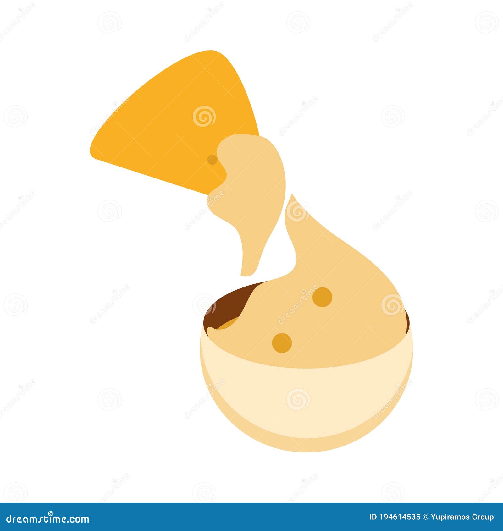 Mexican Nacho Cheese Cream Food Flat Icon Stock Vector - Illustration ...