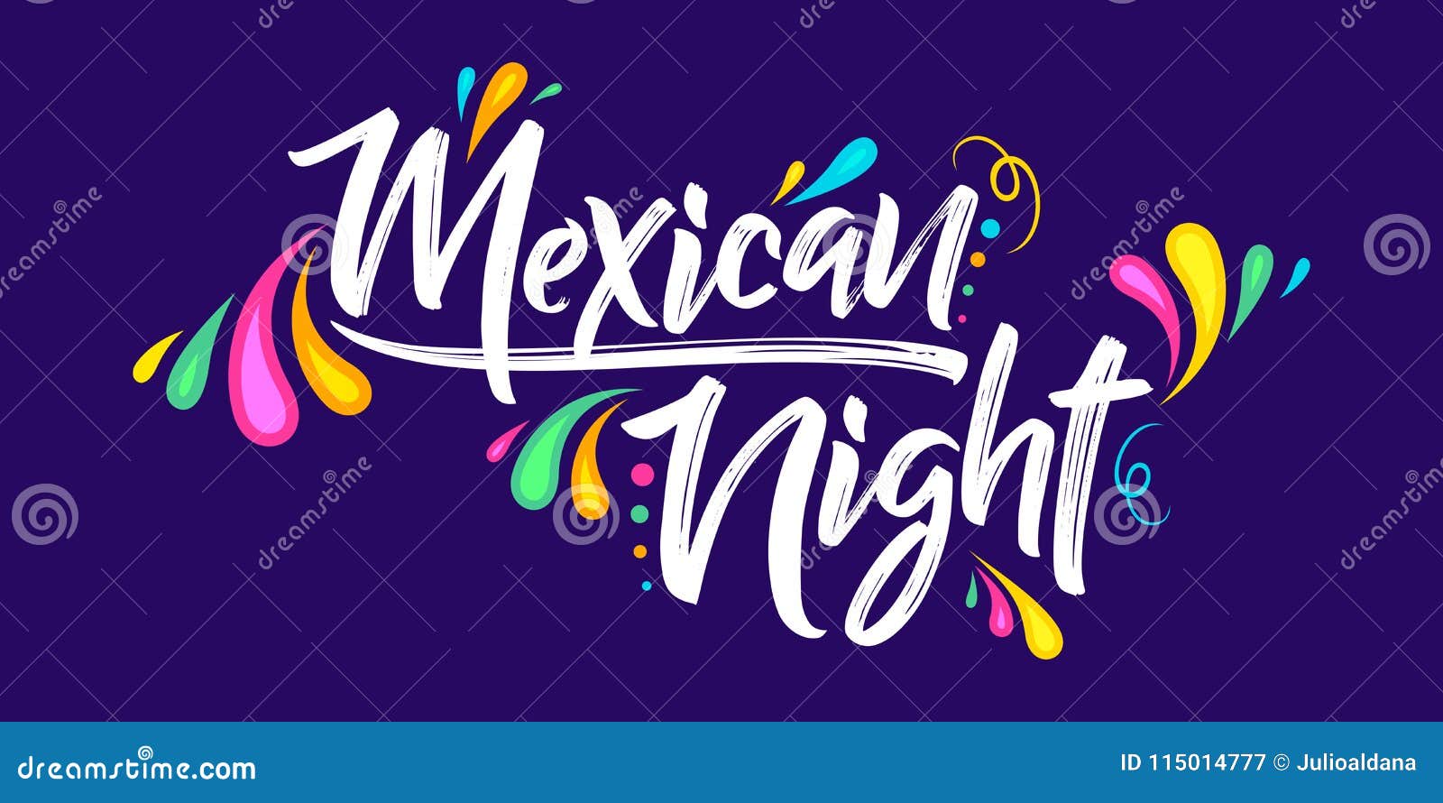 Mexican Night Vector Banner Celebration Design Stock Vector ...