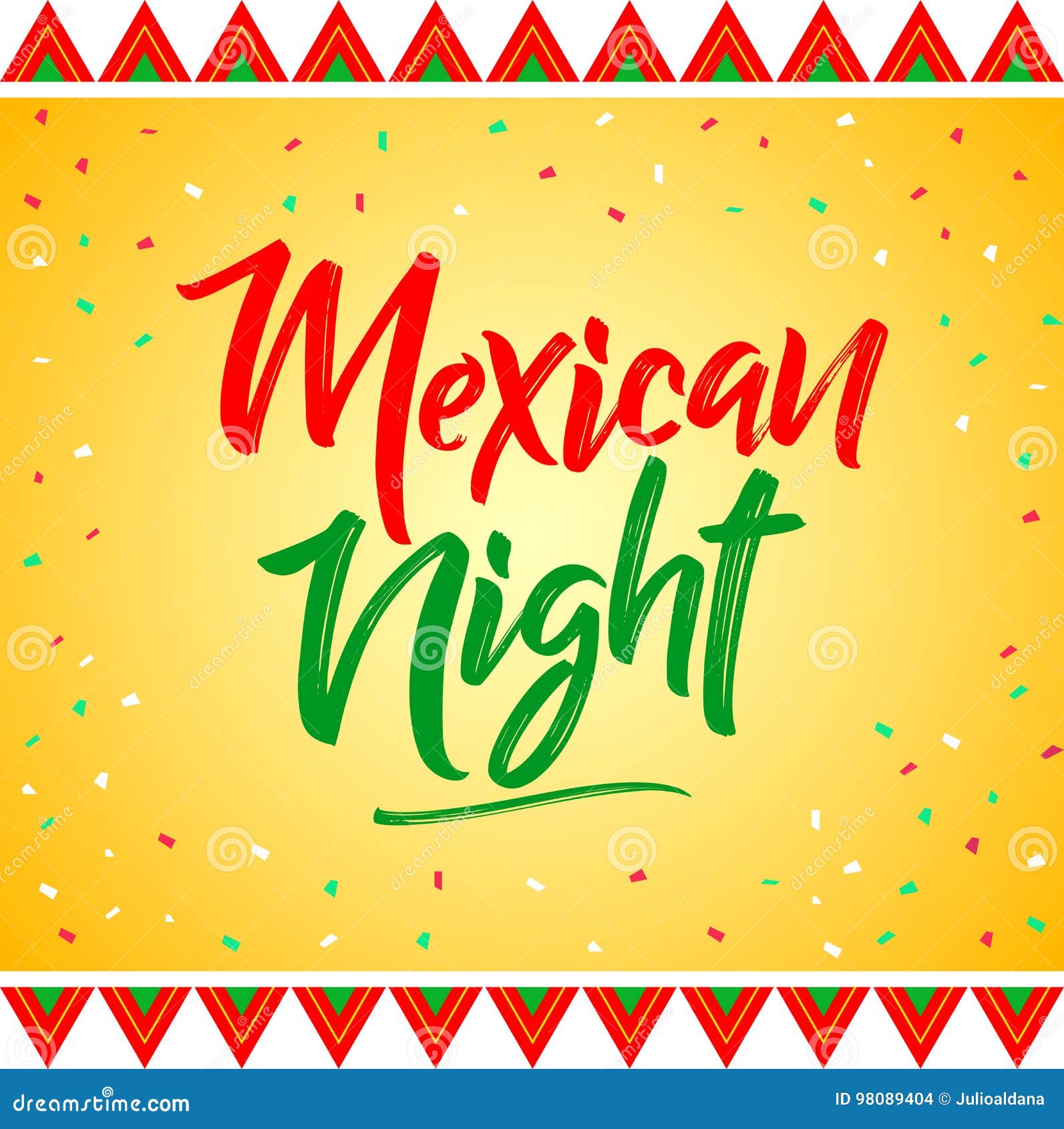 Mexican Night Vector Lettering Celebration Design Stock Vector ...