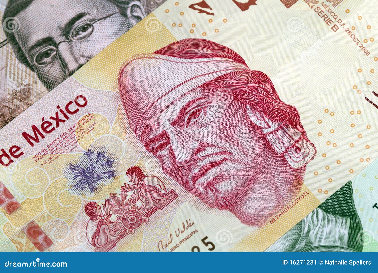 Mexican One Hundred Peso Plastic Bill Stock Image - Image of bill ...