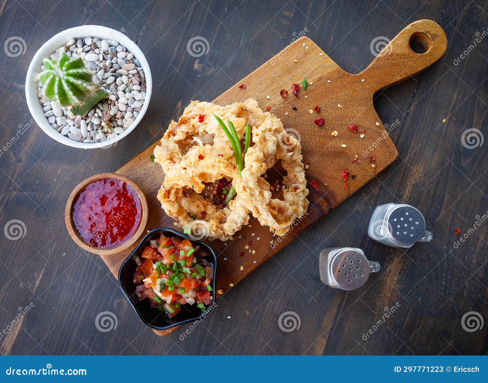 Mexican onion rings stock image. Image of fried, plate - 297771223