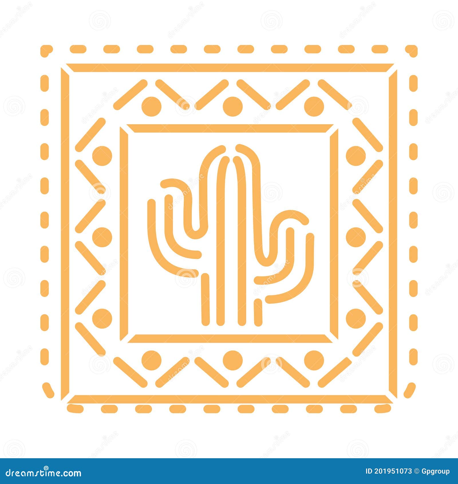 Mexican Orange Cactus Icon on White Background Stock Vector ...