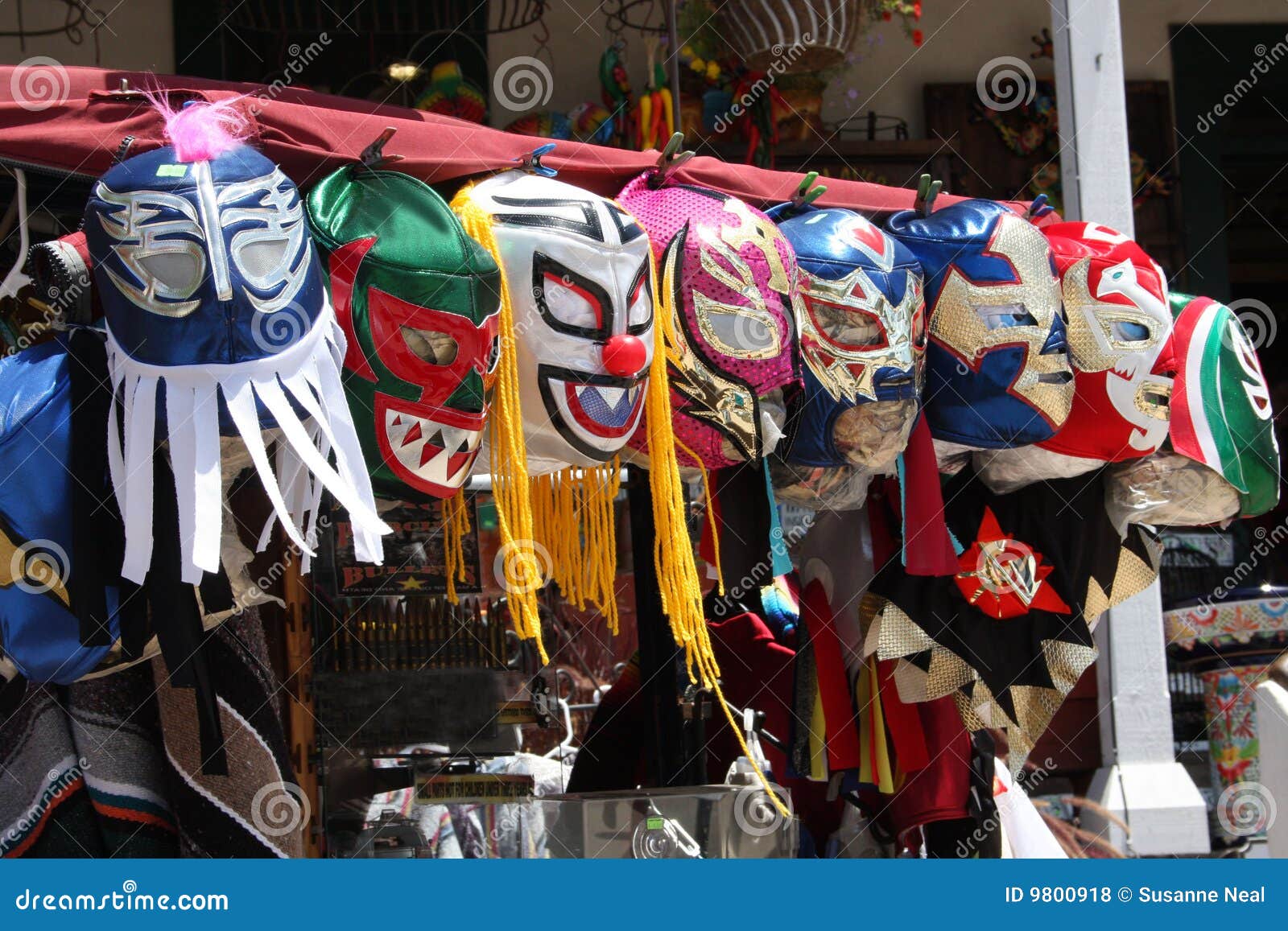 Mexican painted masks stock photo. Image of material, playthings - 9800918