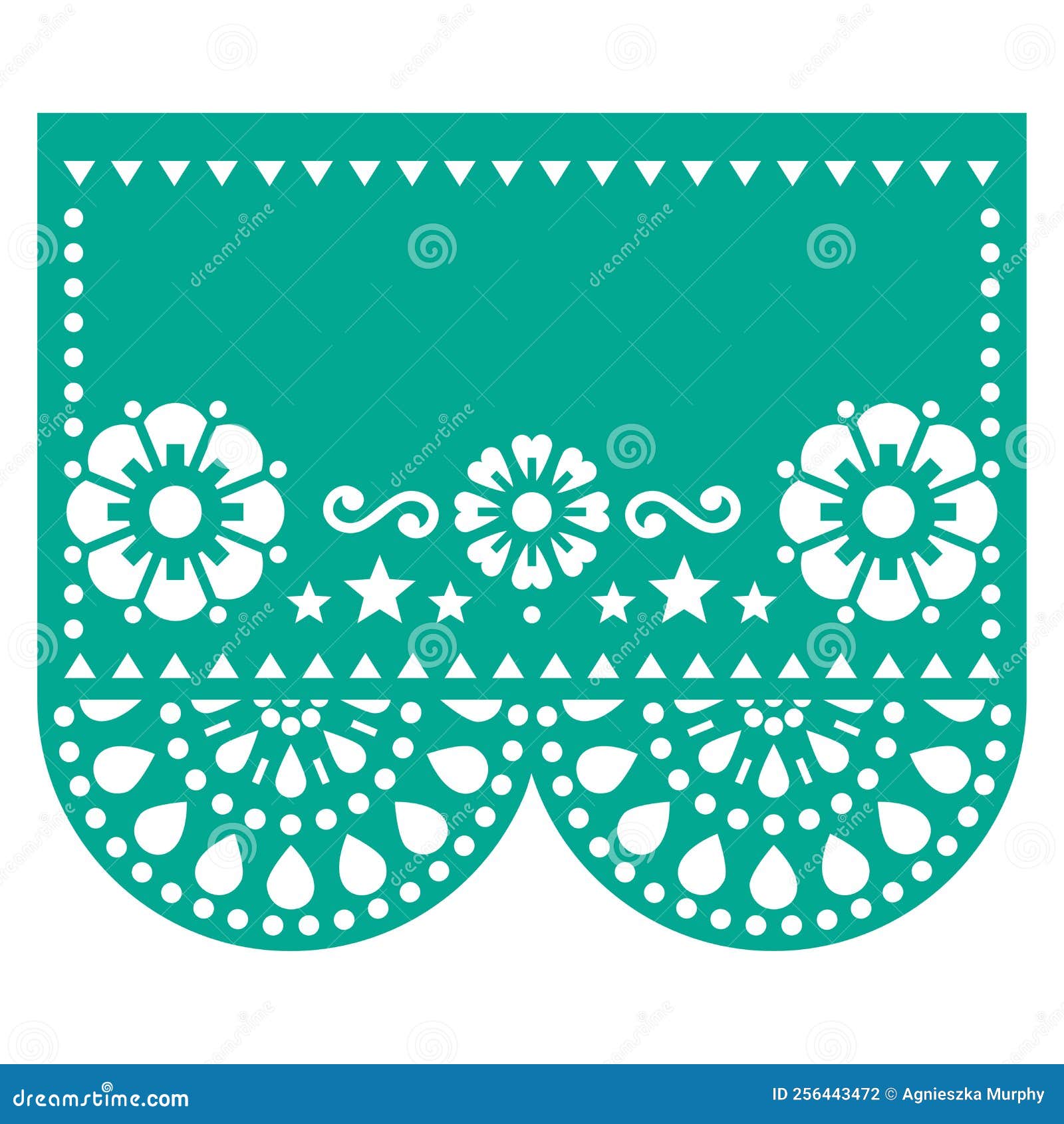 Papel Picado Vector Floral Template Design with Empty Space for Text ...