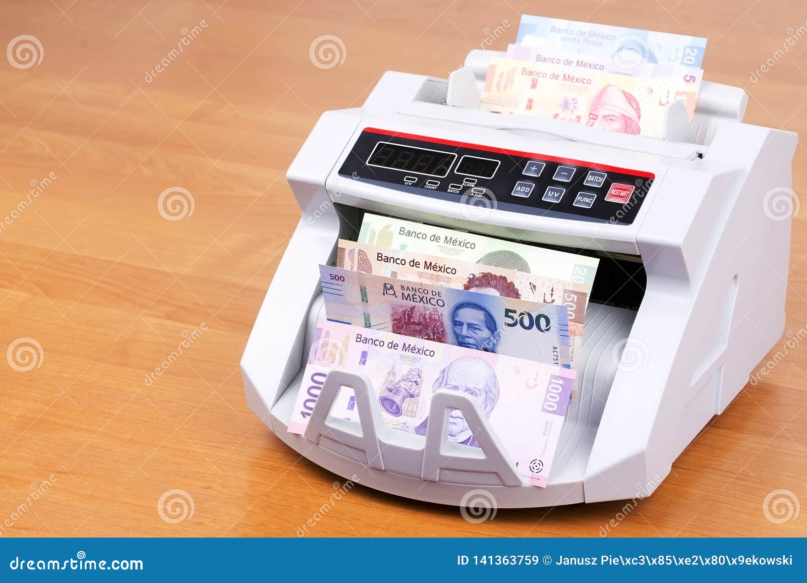 Mexican Peso in a Counting Machine Stock Image - Image of calculator ...