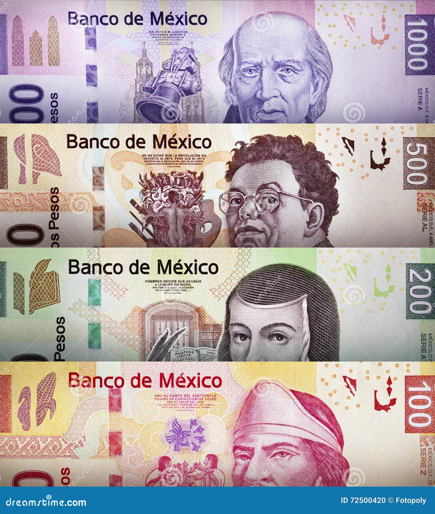 Mexican Peso Paper Bills stock photo. Image of forecast - 72500420