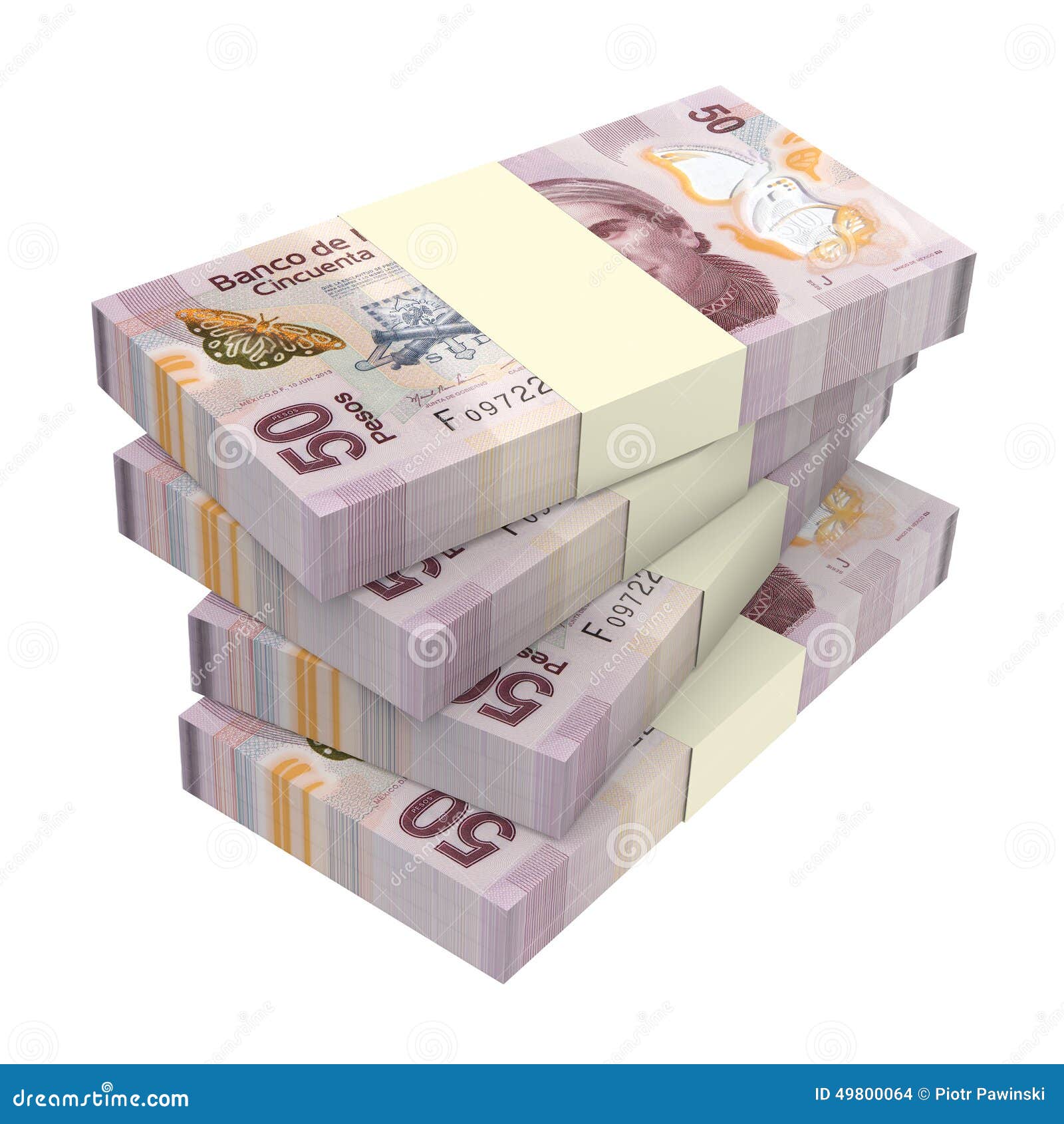 Mexican Pesos Isolated on White Background. Stock Illustration ...