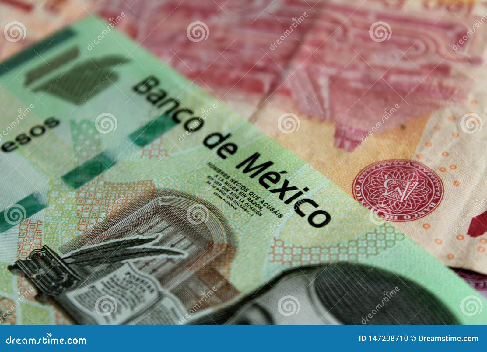 Mexican Pesos Notes on Dark Background Stock Photo - Image of money ...