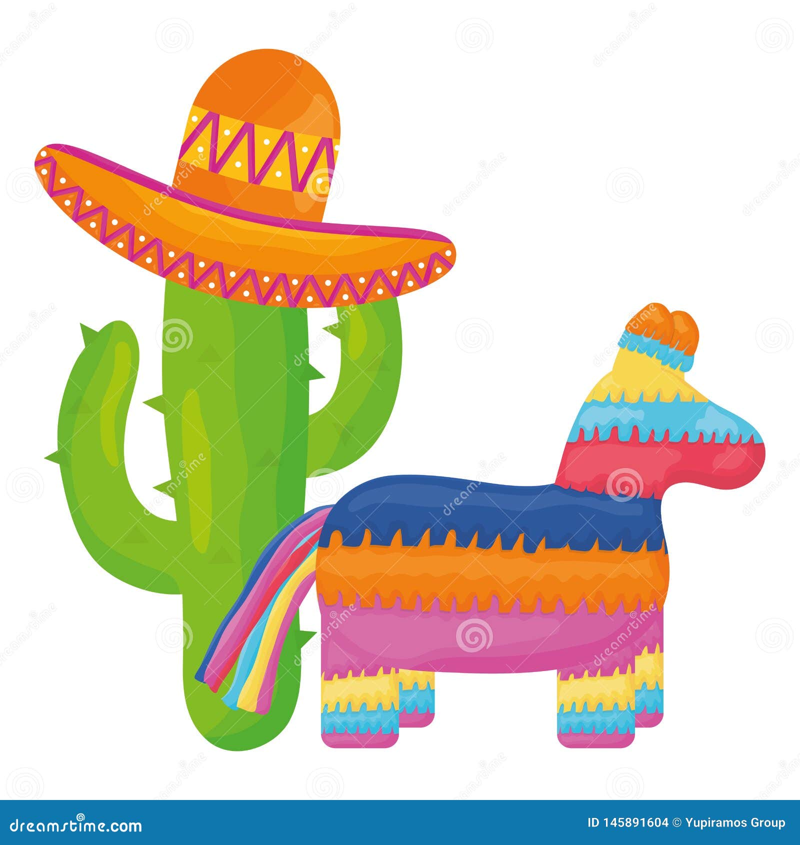 Mexican Pinata Horse. Doodle Characters Cartoon Vector | CartoonDealer ...