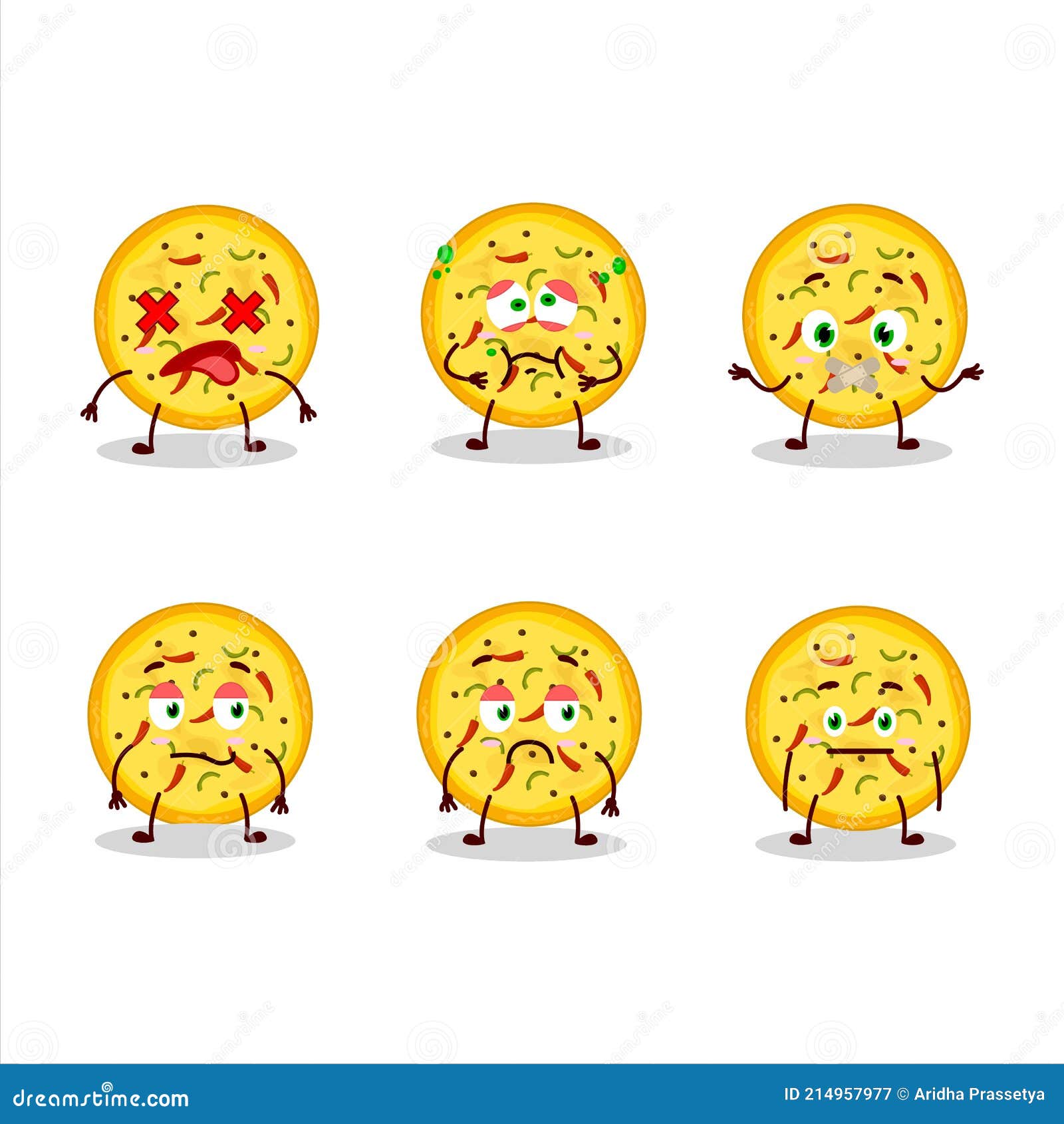 Mexican Pizza Cartoon Character with Nope Expression Stock Vector ...