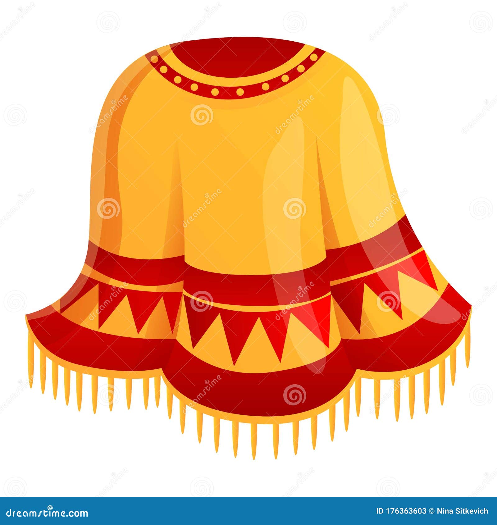 Mexican Poncho Clothes Icon, Cartoon Style Stock Vector - Illustration ...