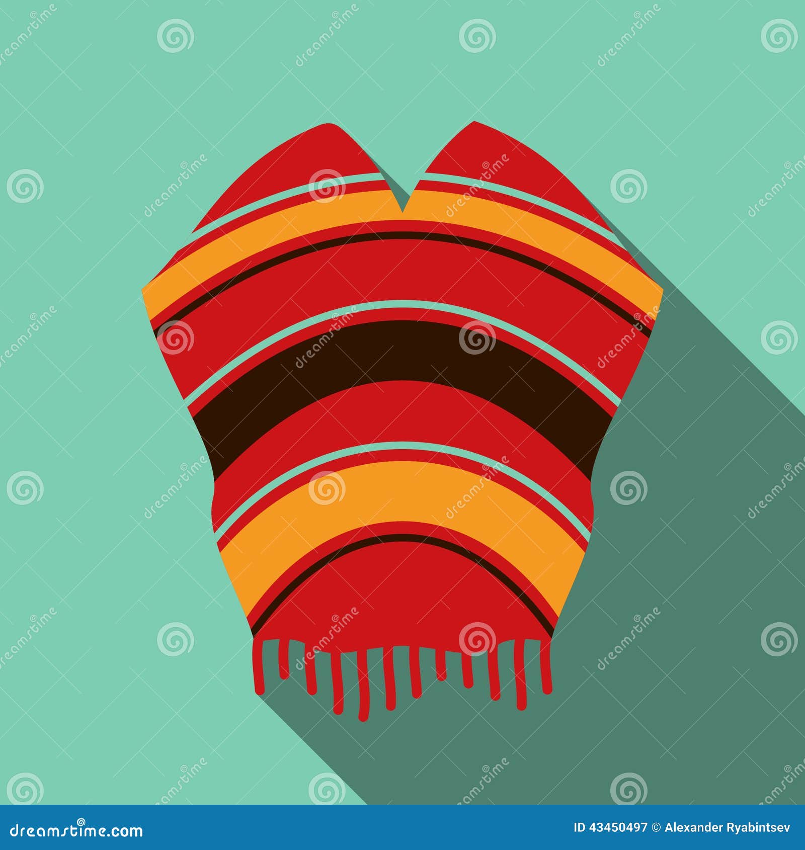 Mexican Poncho Illustration Stock Vector - Illustration of national ...