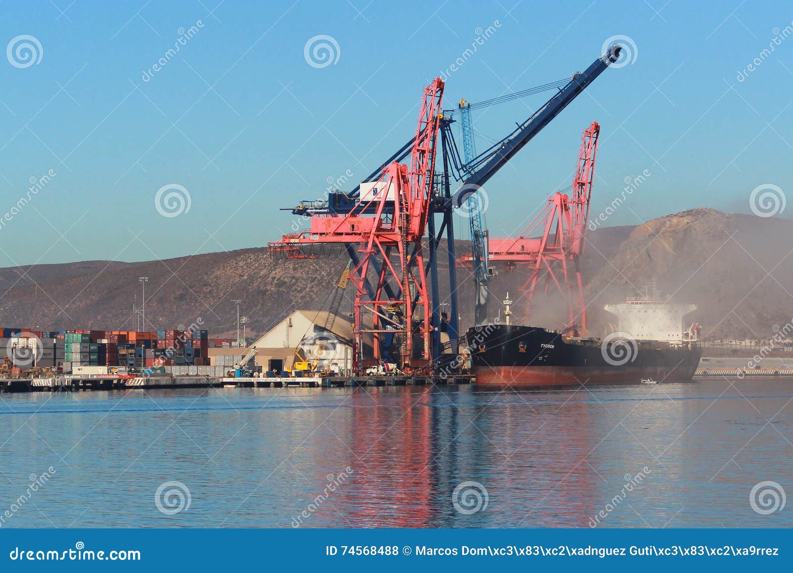 Mexican port of Ensenada editorial stock photo. Image of container ...