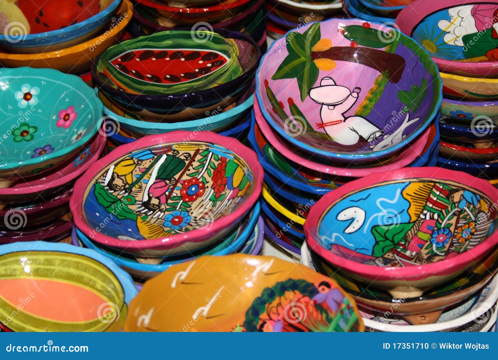 Mexican Pottery Talavera Style Of Mexico Royalty-Free Stock Photo ...