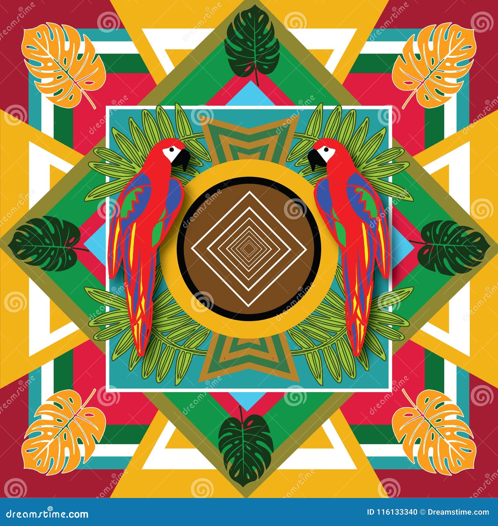 Mexican Print macaw stock illustration. Illustration of mexican - 116133340