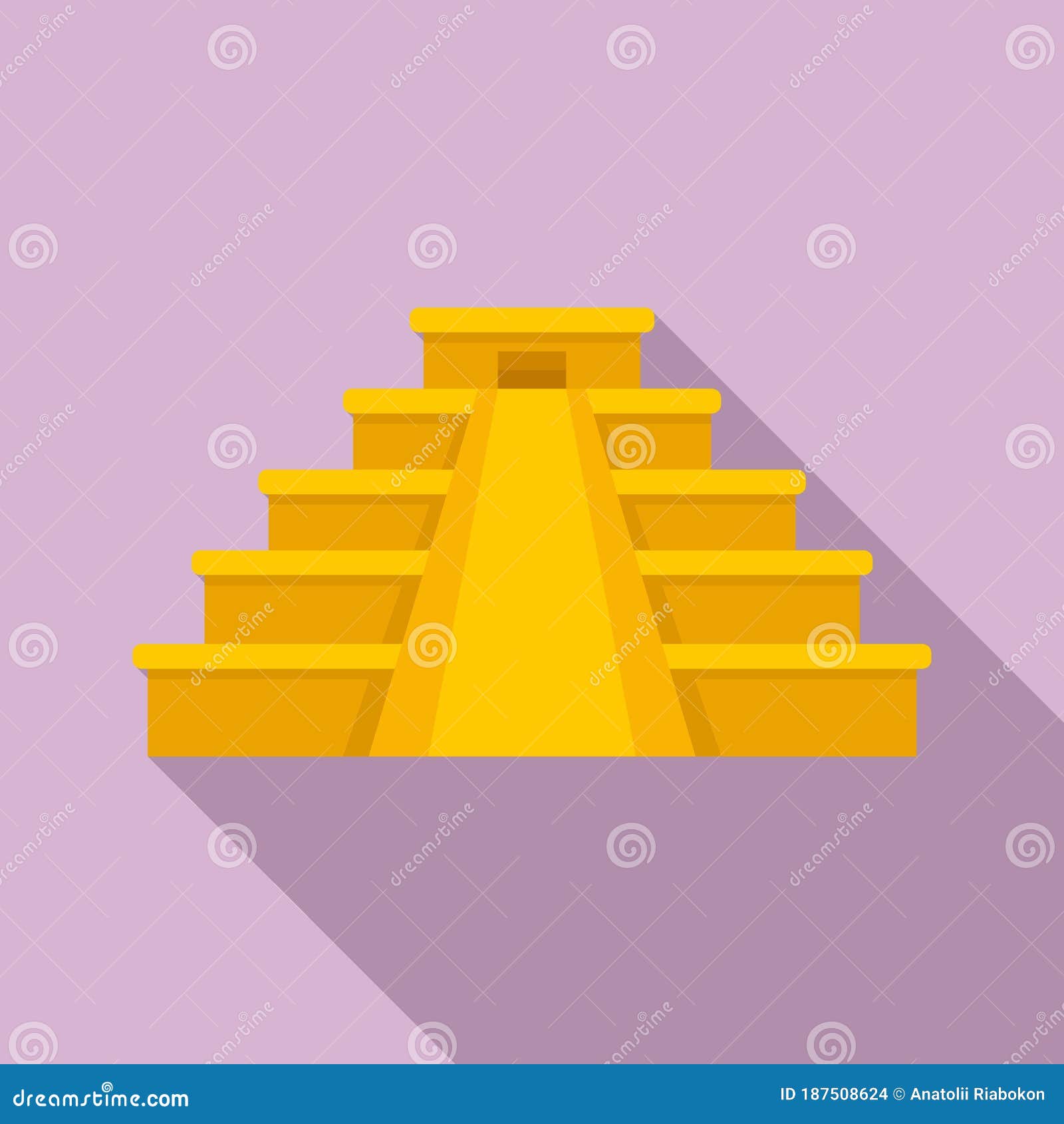 Mexican Pyramide Icon, Outline Style Cartoon Vector | CartoonDealer.com ...