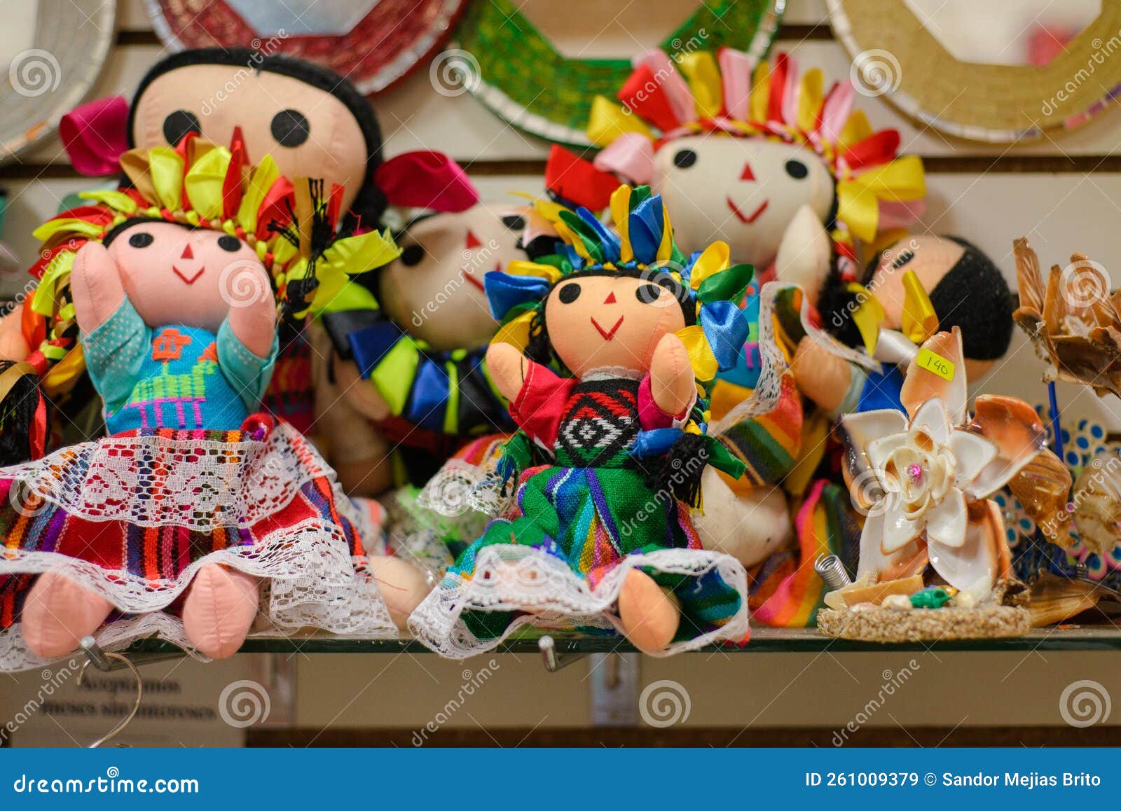 Mexican Rag Doll on a Shelf. Stock Image - Image of handcraft, doll ...