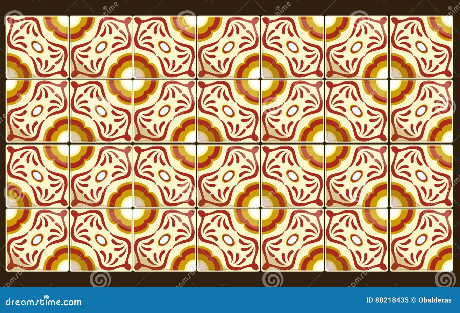 Mexican red tiles stock vector. Illustration of artesania - 88218435