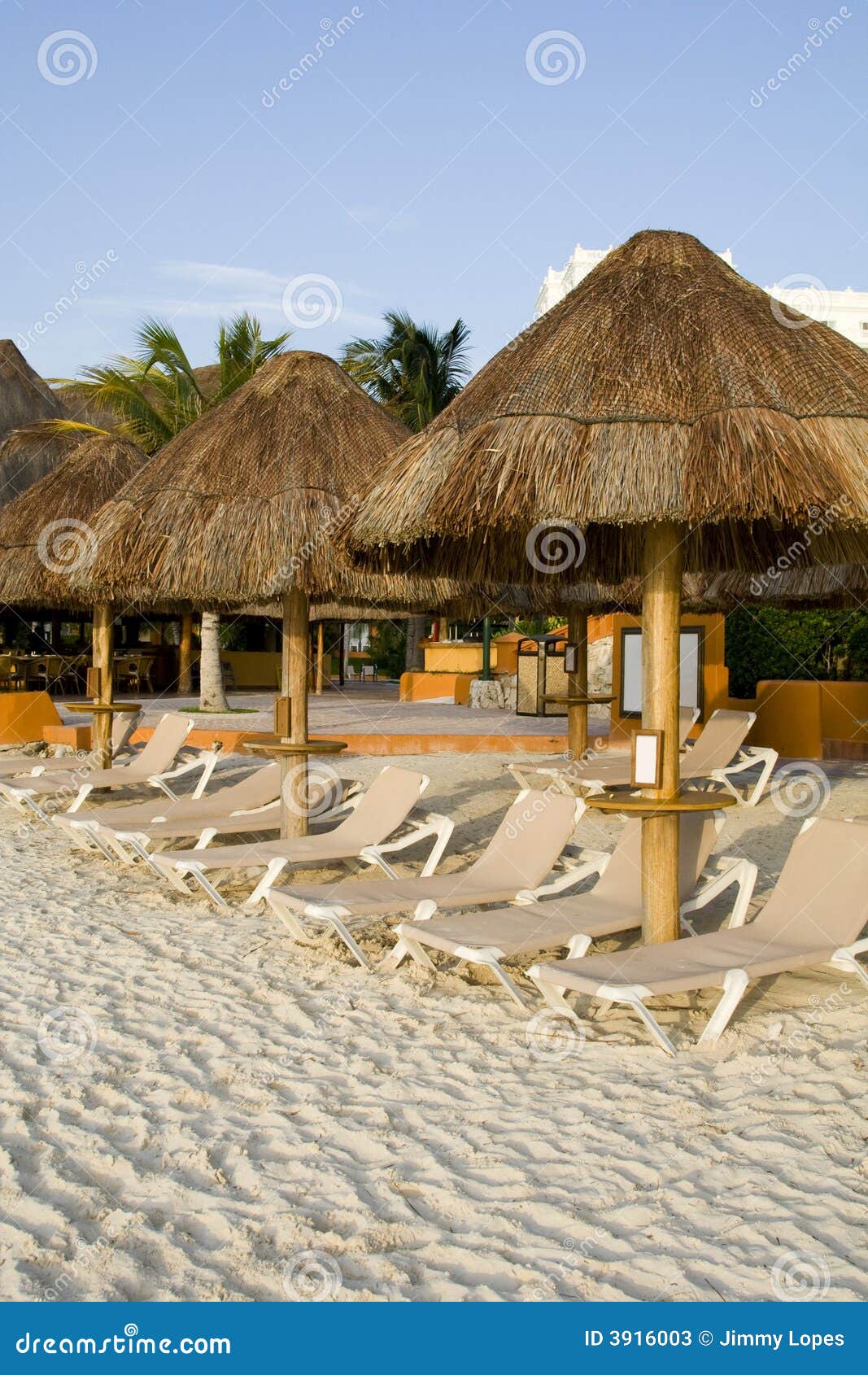 Mexican Resort with Beach Chairs Stock Image - Image of relax ...