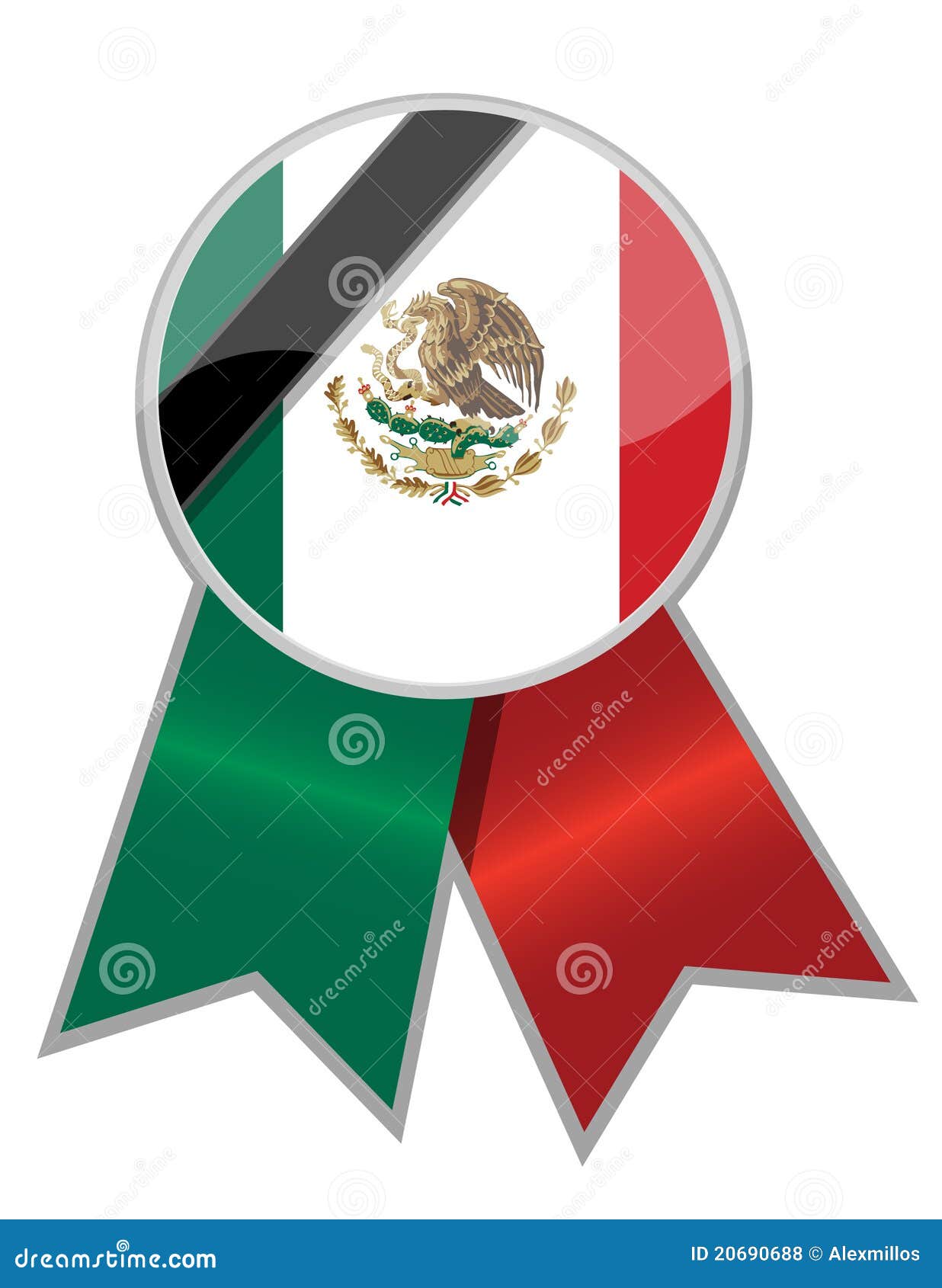 Mexican Ribbon with Black Memorial Stripe Stock Illustration ...