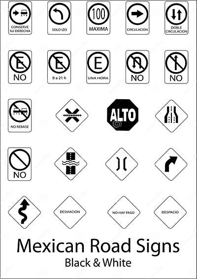 Mexican Road Signs stock vector. Illustration of america - 11271211