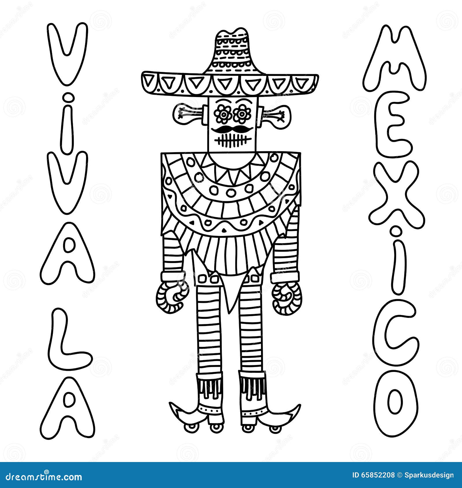 Mexican Robot with Sombrero Stock Vector - Illustration of drawn, hand ...
