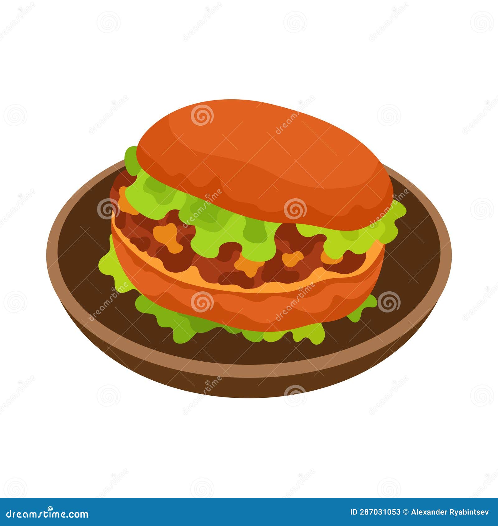 Mexican Sandwich Pambazo Vector Illustration. Mexican Cuisine. Stock ...