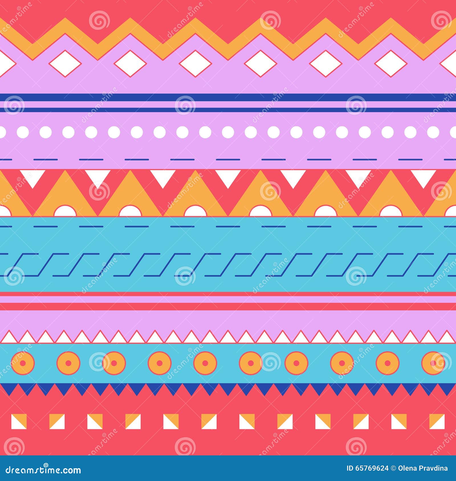 Mexican Seamless Ethnic Pattern. Stock Vector - Illustration of square ...