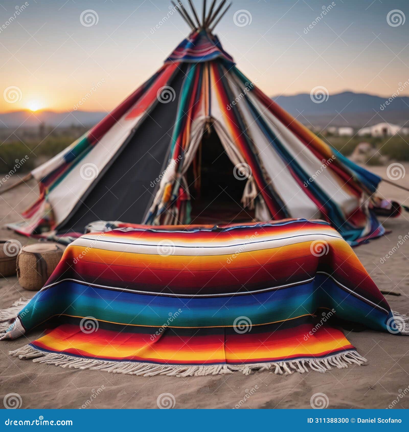 Mexican Serape on White. Generative AI Stock Illustration ...