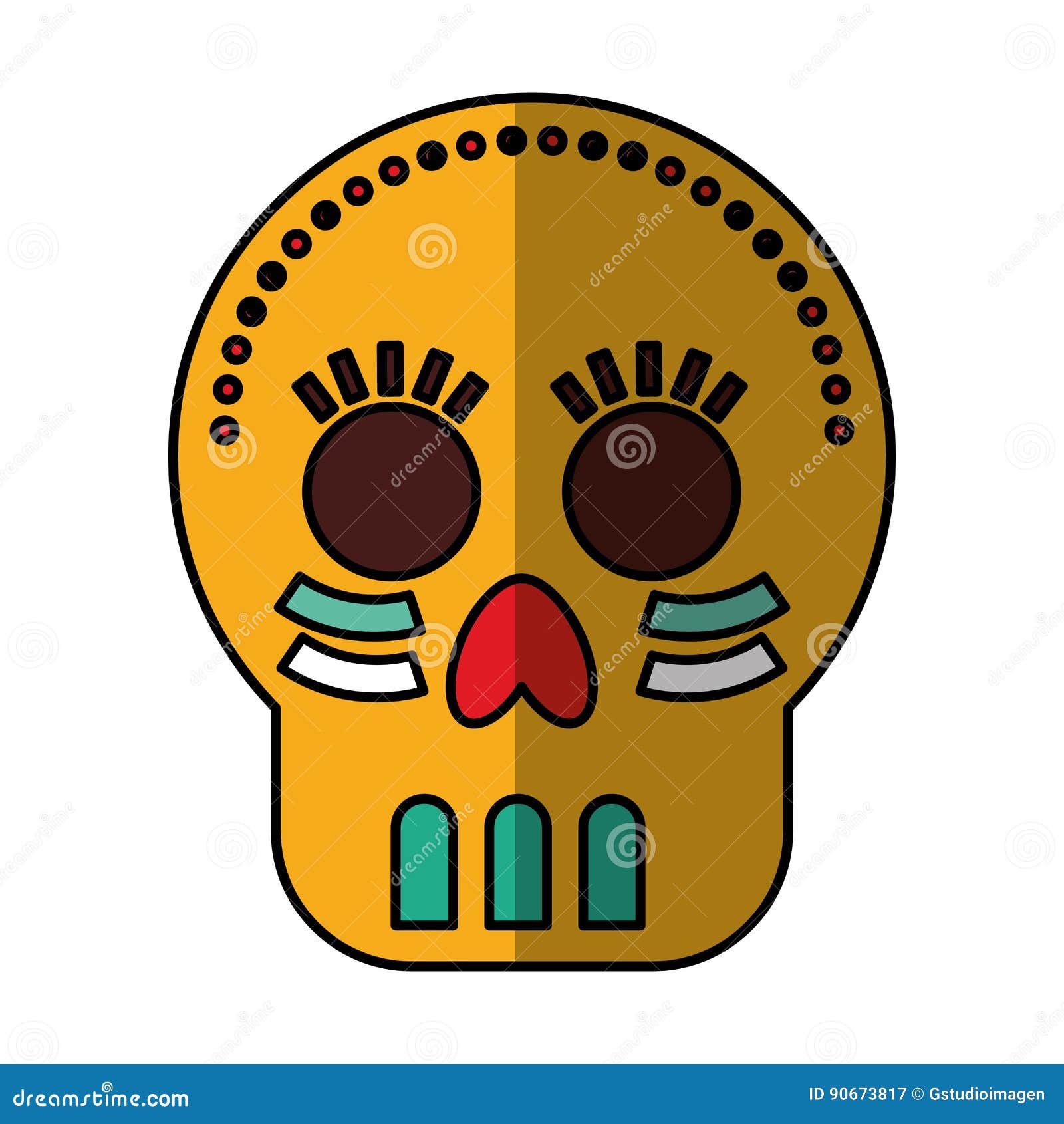 Mexican skull mask icon stock vector. Illustration of culture - 90673817