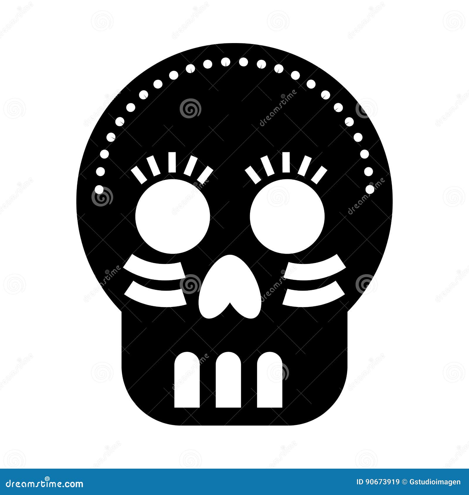 Mexican skull mask icon stock vector. Illustration of symbol - 90673919