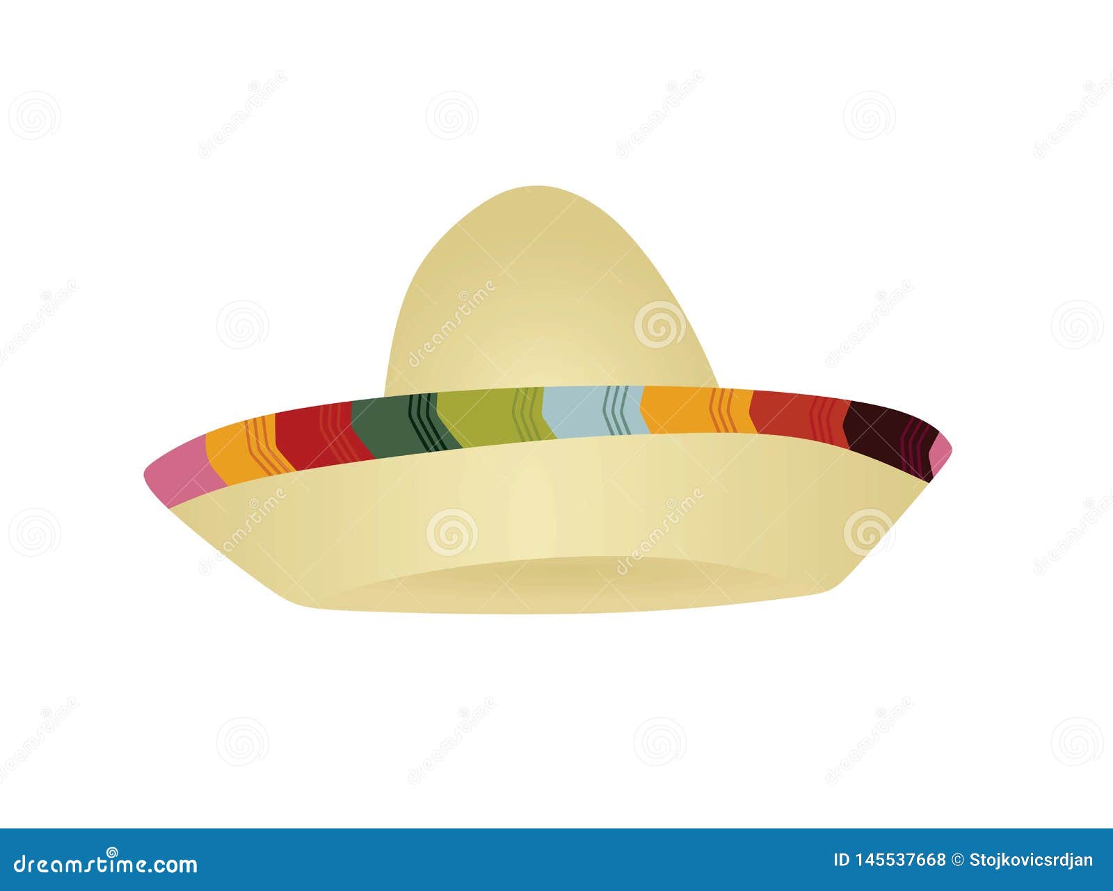 Mexican sombrero hat stock vector. Illustration of color - 145537668
