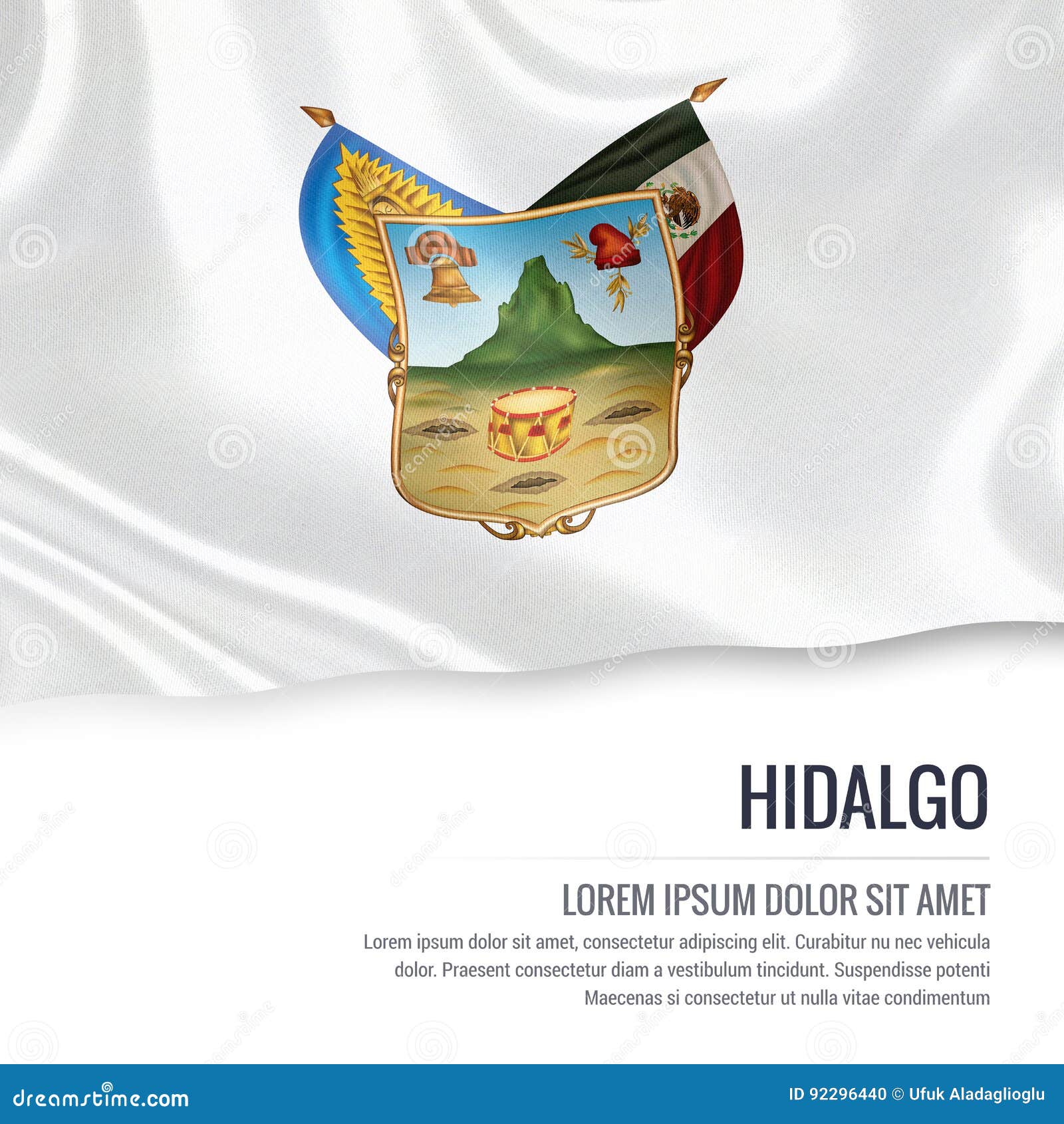 Mexican State Hidalgo Flag. Stock Illustration - Illustration of banner ...
