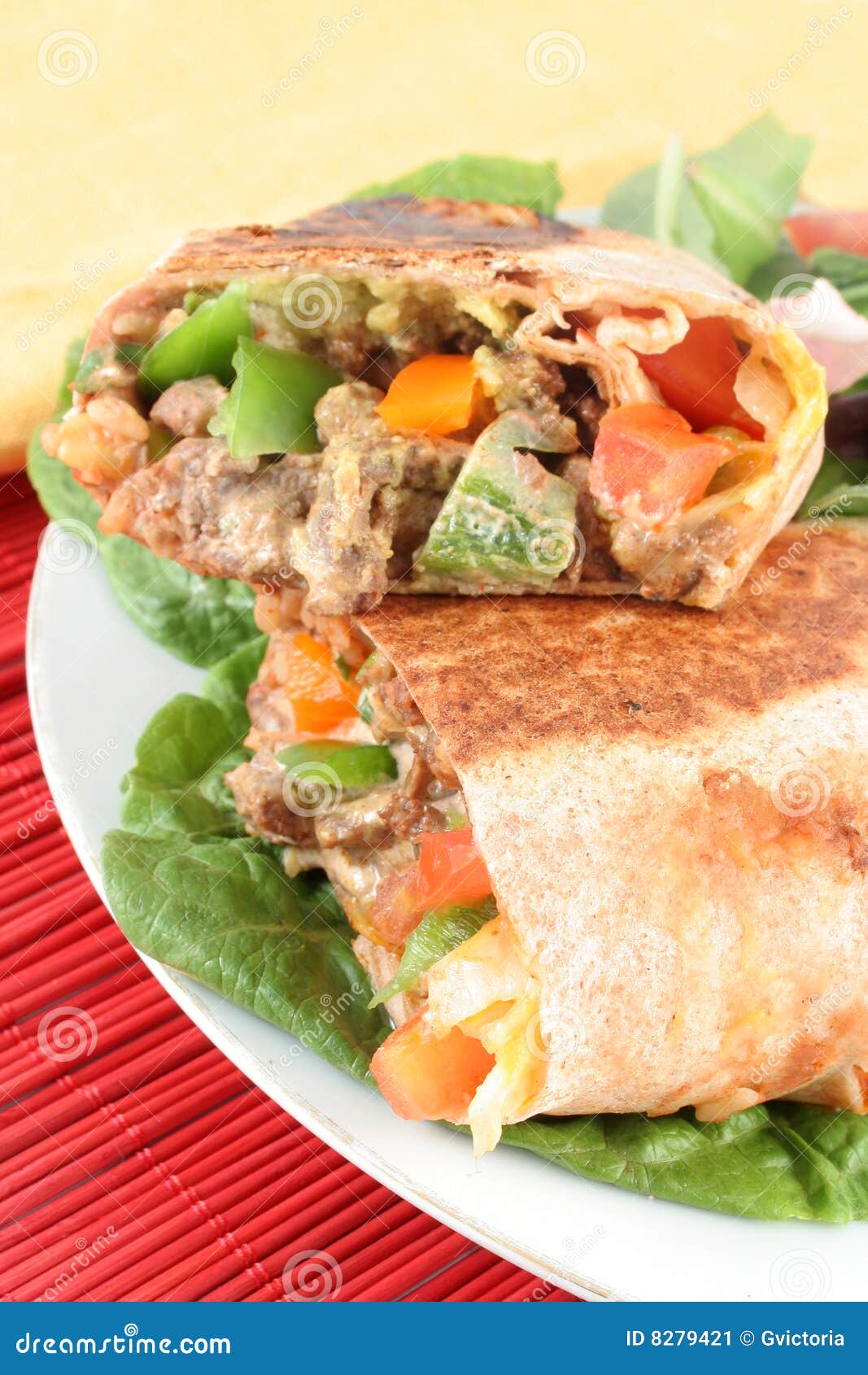 Mexican steak burrito stock image. Image of sandwich, fresh - 8279421