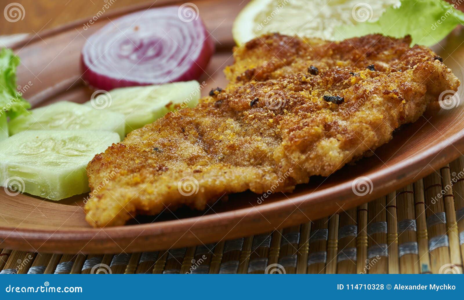 Mexican Steak Milanesa stock photo. Image of meat, piccata - 114710328