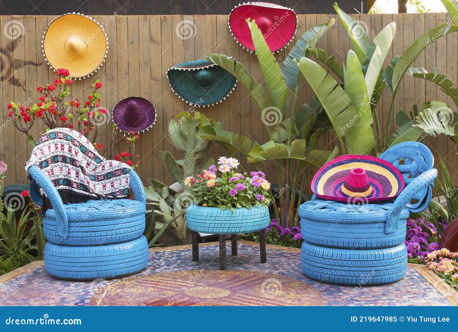 Mexican Style Backyard Garden Stock Image - Image of latin, enjoy ...