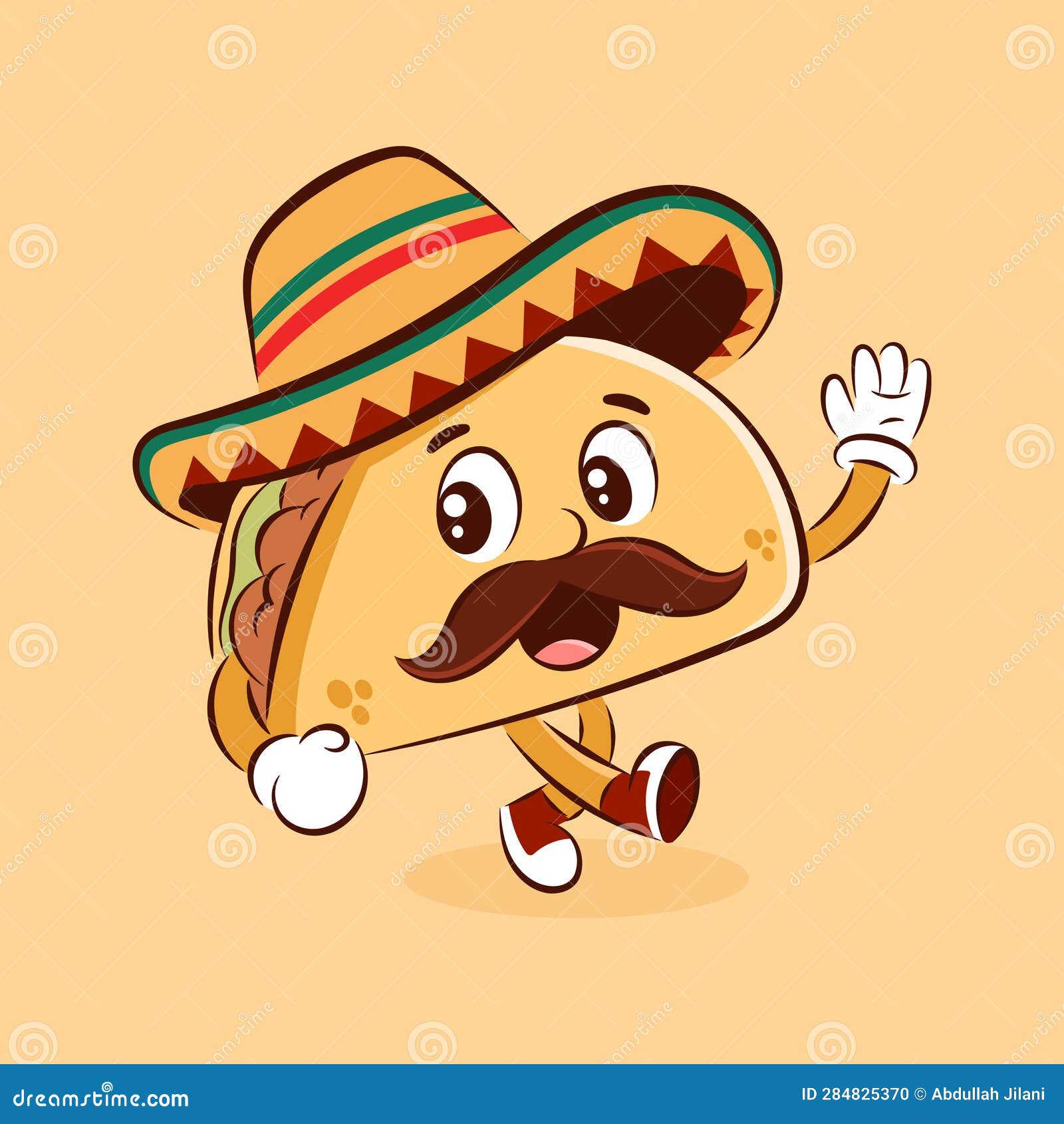 Cute Mexican Taco Cartoon Character Illustration Stock Illustration ...