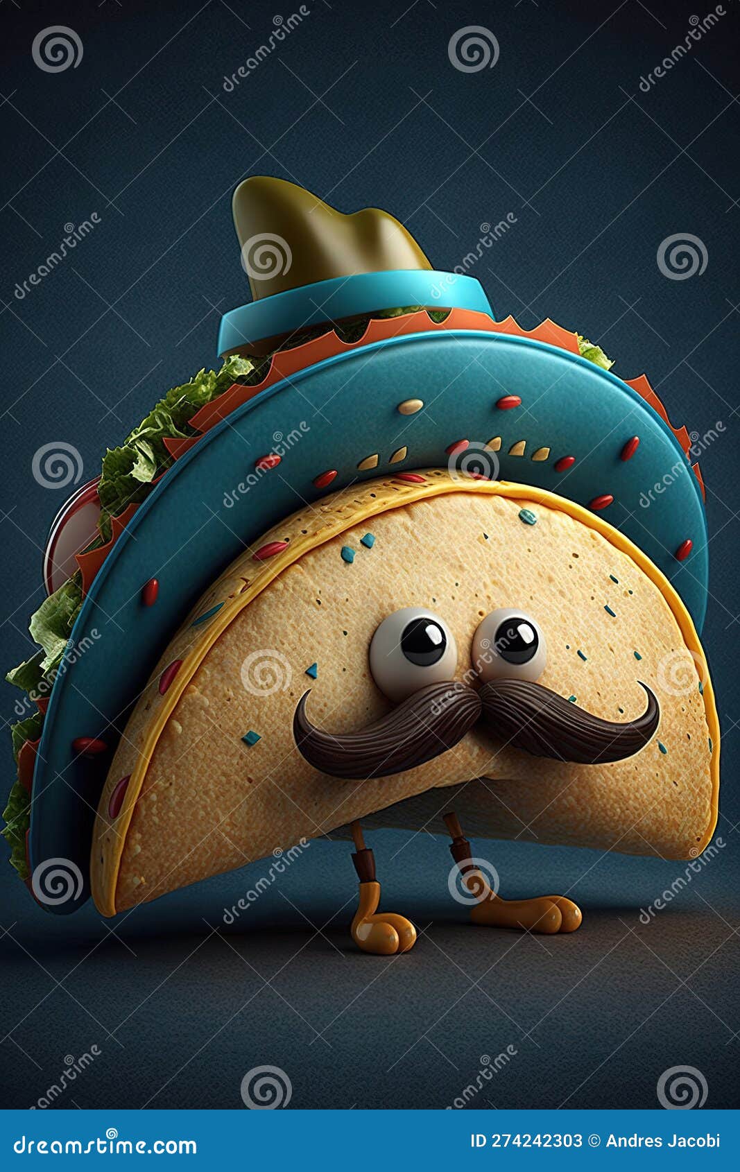 Mexican Taco Cartoon Character. Stock de ilustración - Ilustración de ...