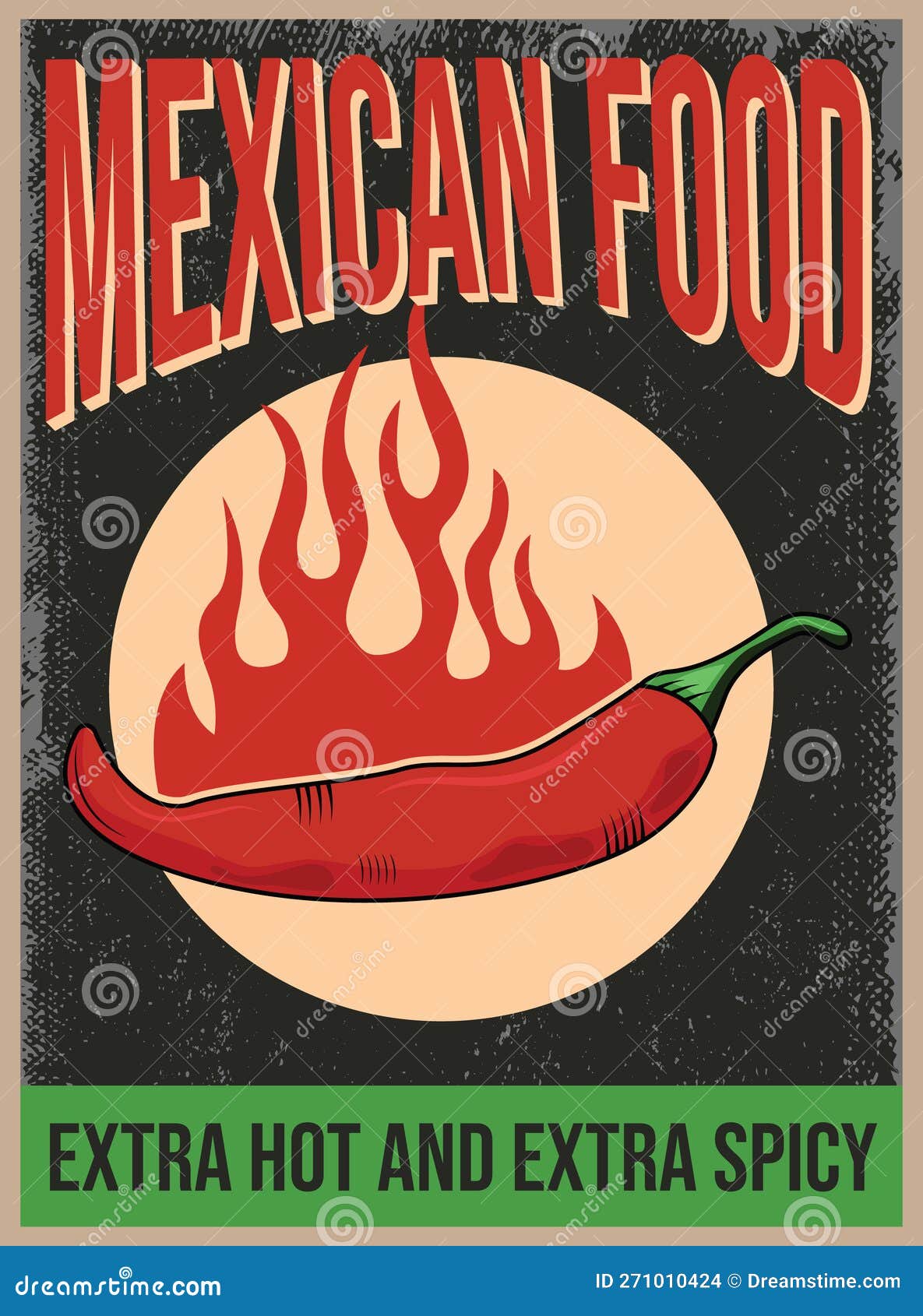 Mexican Taco Traditional Restaurant Advertisement Retro Poster Stock ...