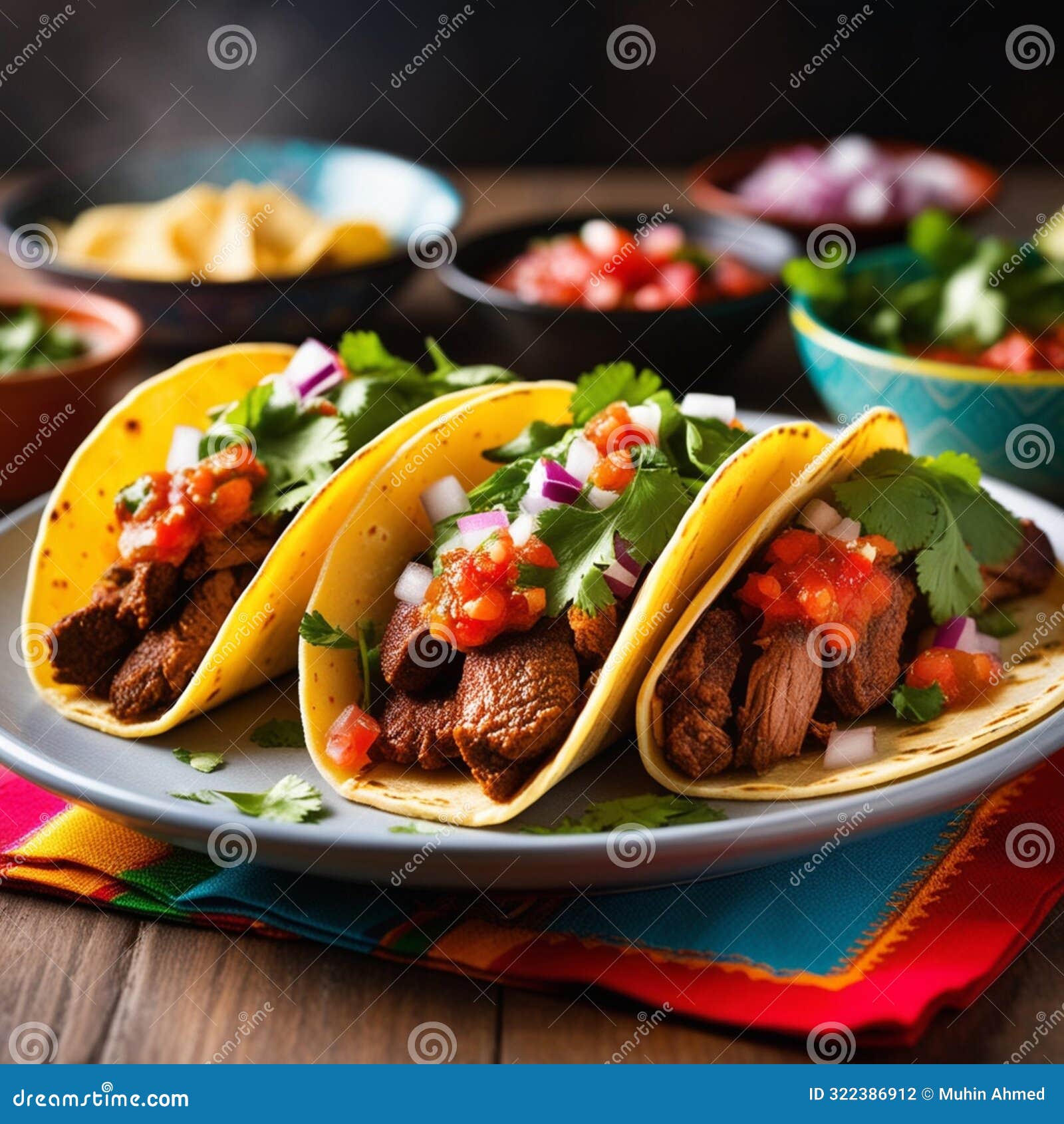 Authentic Mexican Tacos a Flavorful Tradition Stock Photo - Image of ...