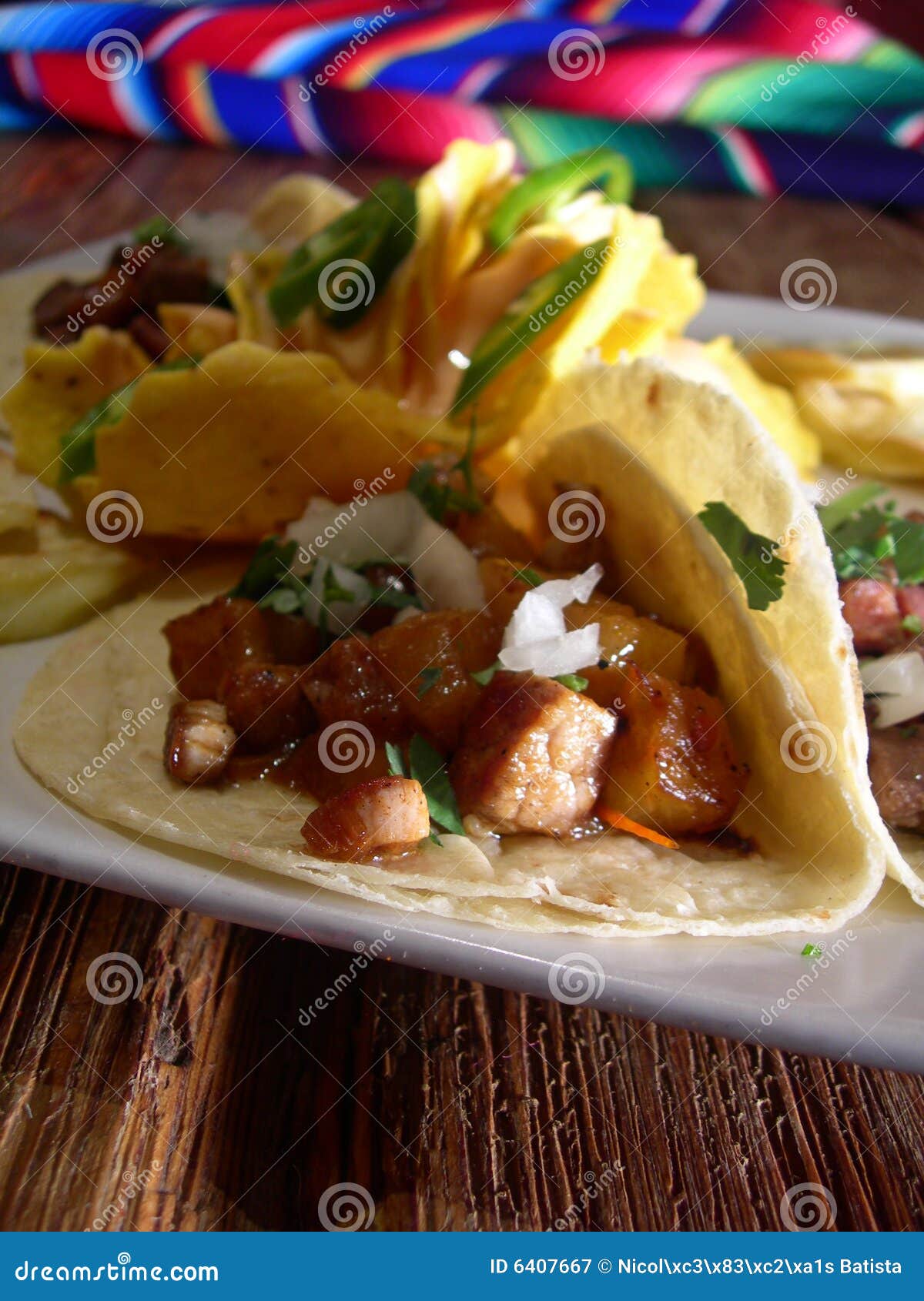 Mexican tacos with nachos stock image. Image of nacho - 6407667
