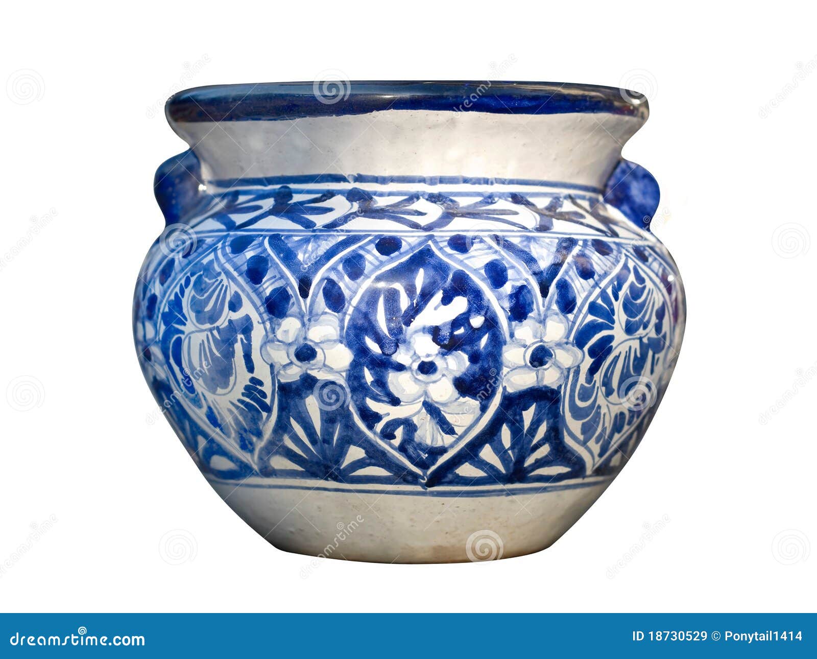 Mexican Talavera Blue Pot stock image. Image of handmade - 18730529