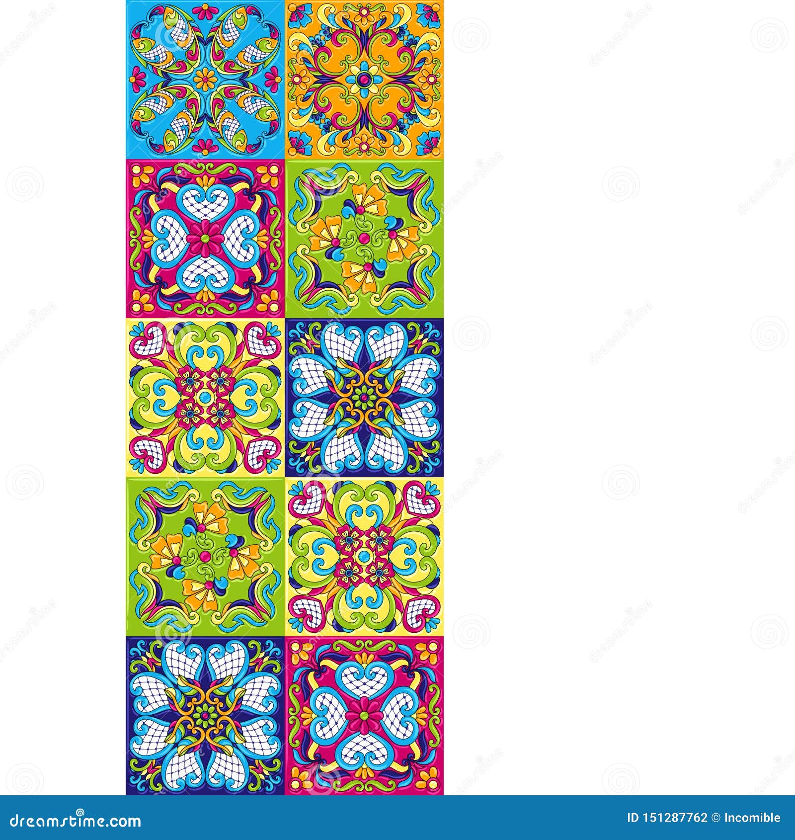 Mexican Talavera Ceramic Tile Pattern. Stock Vector - Illustration of ...