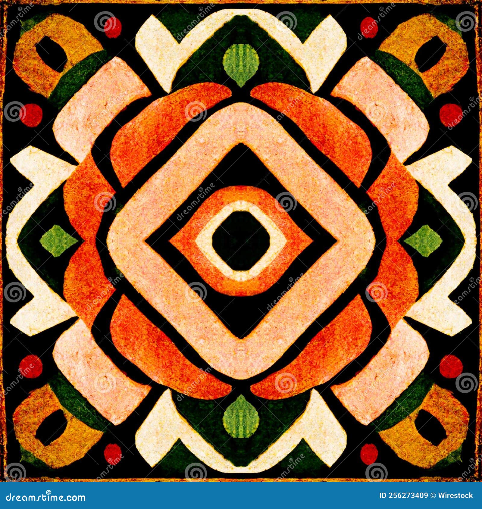 Mexican Talavera Tile Seamless Pattern Stock Illustration ...