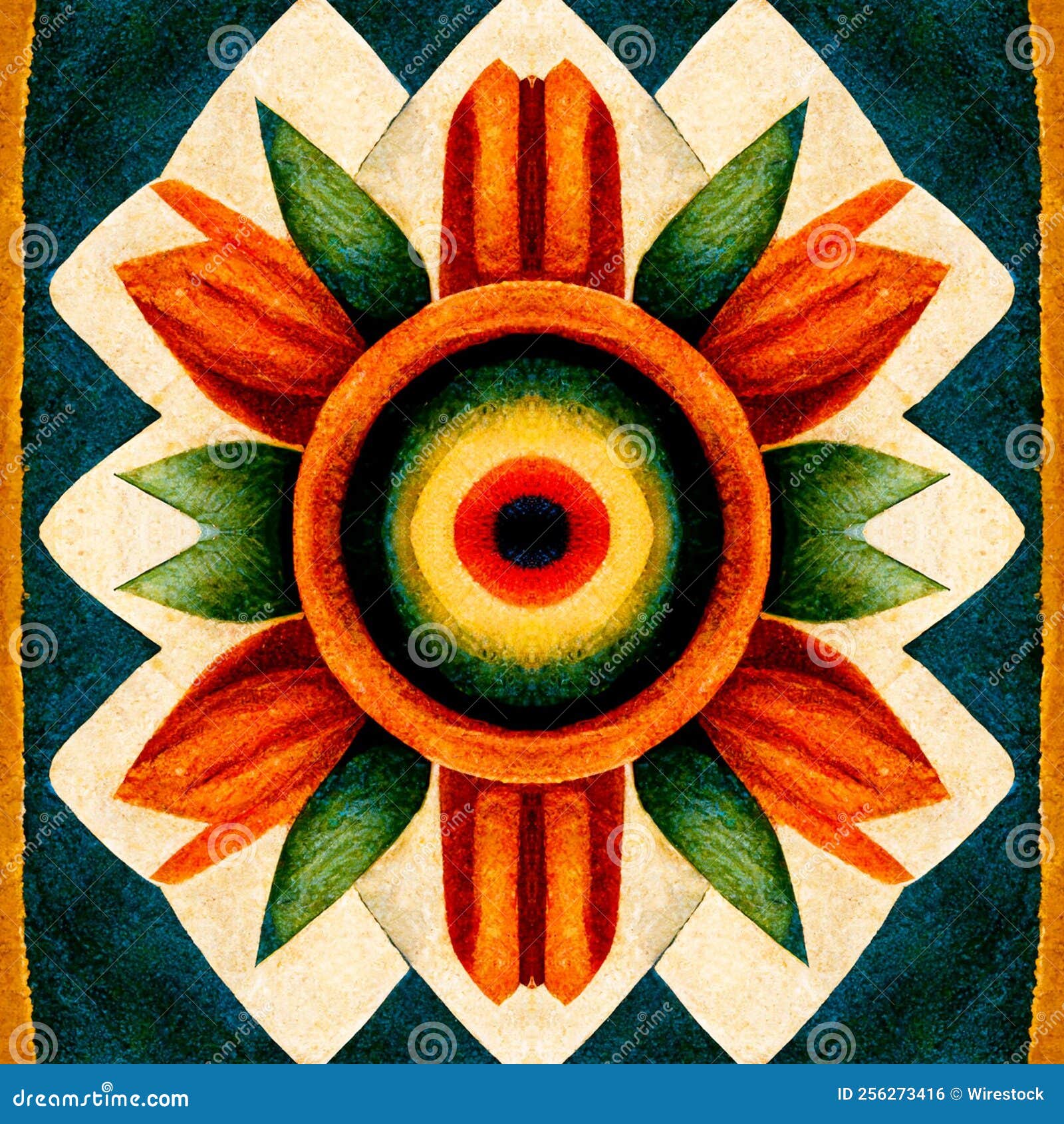 Mexican Talavera Tile Seamless Pattern Stock Illustration ...
