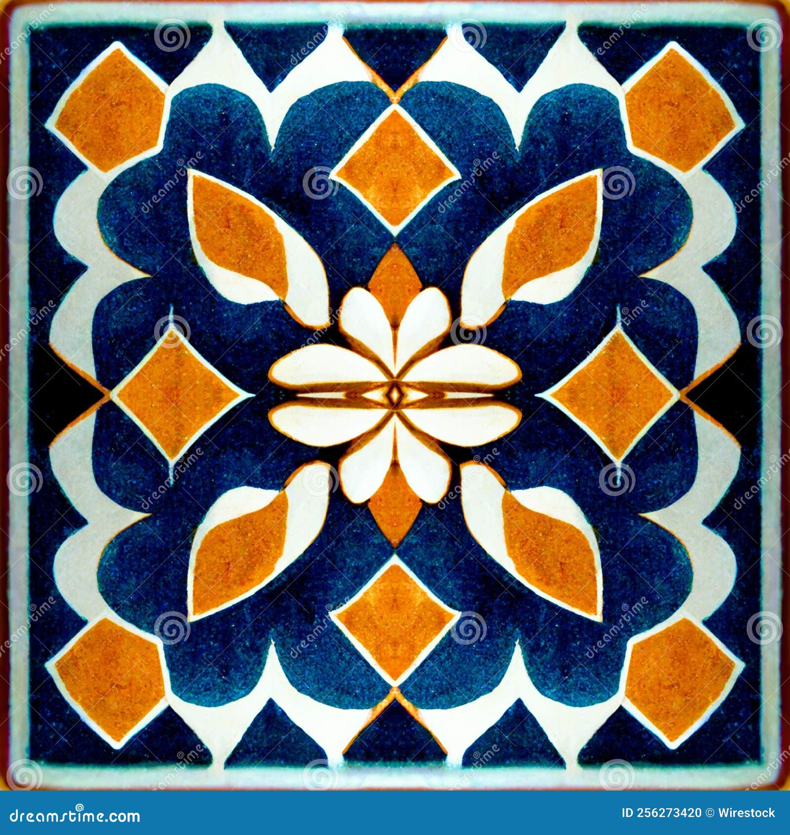 Mexican Talavera Tile Seamless Pattern Stock Illustration ...